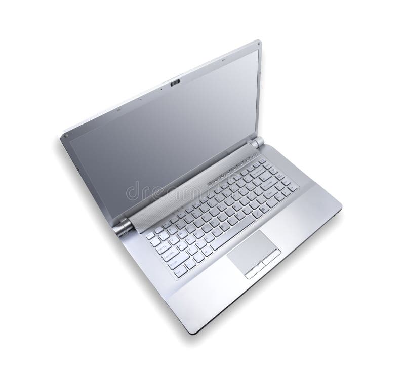 Keypad of Silver Metallic Notebook Computer Stock Photo - Image of ...