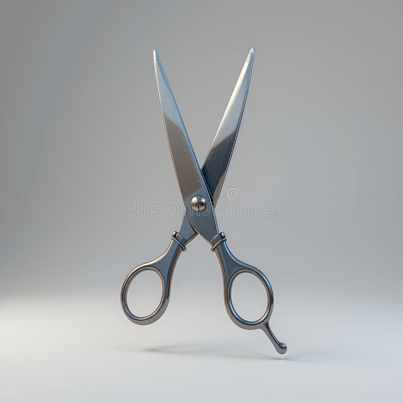 Silver Metallic Pixelated Scissors on Gray Background Stock ...