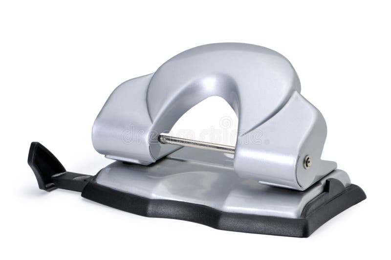 Silver Metallic Puncher Isolated on White Background Stock Photo ...