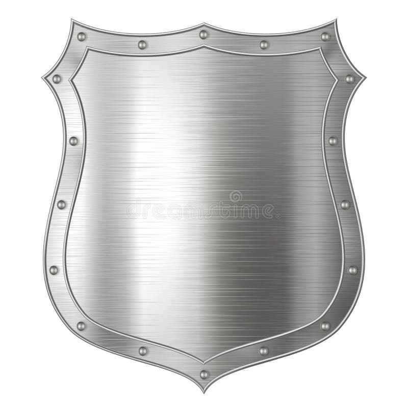 Silver Metallic Shield stock vector. Illustration of medieval - 126317998