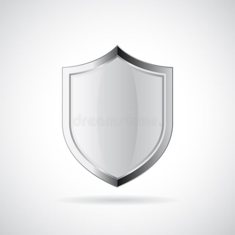 Silver Metallic Shield Vector Icon Stock Vector - Illustration of ...