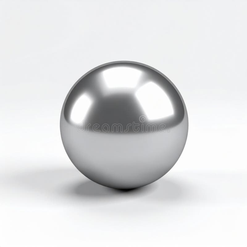 Silver Metallic Sphere on White Background Stock Illustration ...