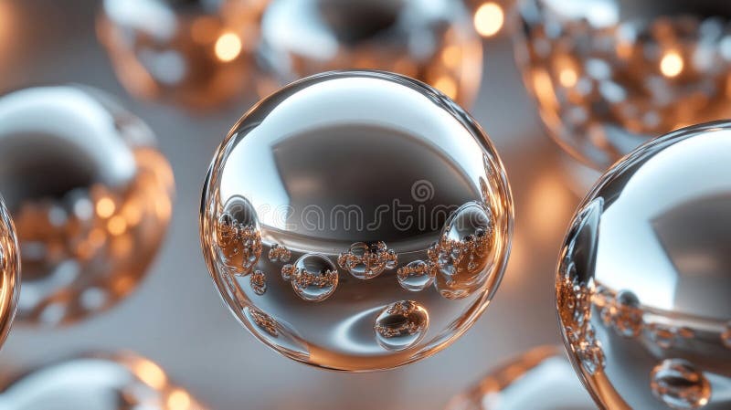Silver Metallic Spheres Abstract Background Stock Illustration ...