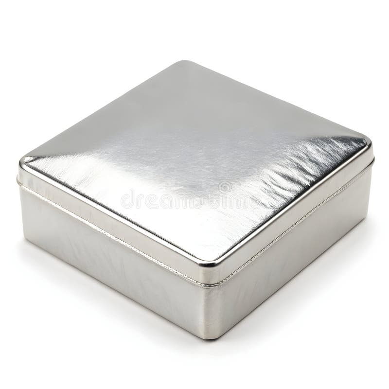 Silver Metallic Square Packaging Stock Illustration - Illustration of ...