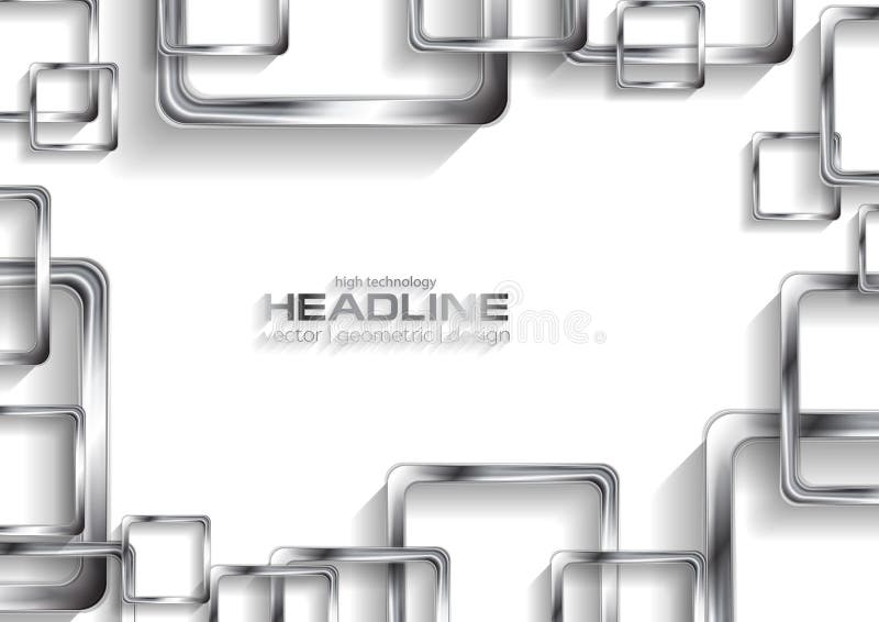 Metallic Squares on White Background Stock Vector - Illustration of ...