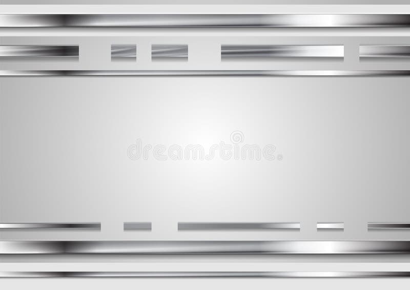 Silver Metallic Stripes Abstract Tech Background Stock Vector ...