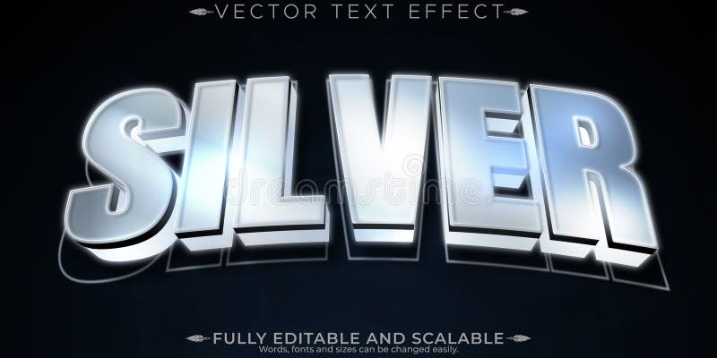 Silver Metallic Text Effect, Editable Shiny and Elegant Text Style ...