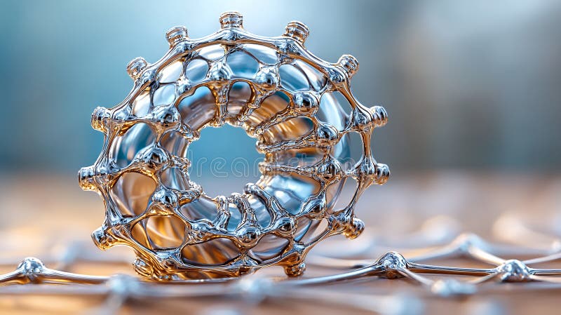 Silver Metallic Torus with Intricate Woven Texture 3D Render ...