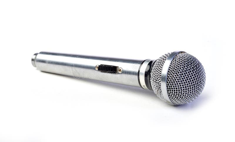 Silver Mic Isolated on White Stock Image - Image of entertainment ...