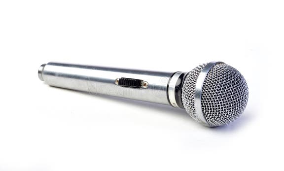 Silver Mic Isolated on White Stock Image - Image of entertainment ...
