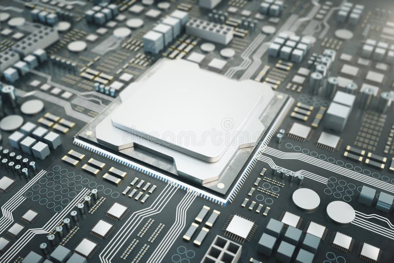 Microchip Illustration and Hacker with Laptop Stock Image - Image of ...