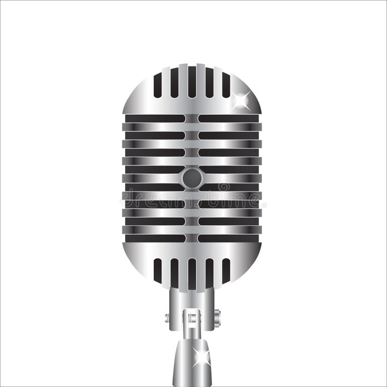 Silver microphone stock illustration. Illustration of microprocessor ...