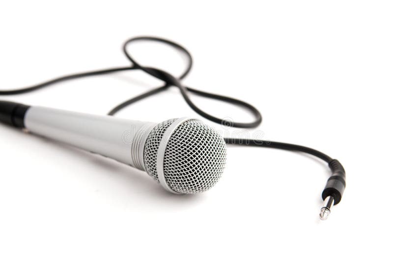 Silver Microphone with Plug Stock Image - Image of sound, media: 13434161