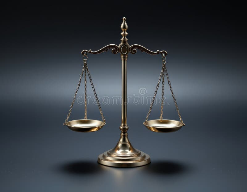 A Silver Minimalist Justice Scale Standing Alone on a Matte Black ...