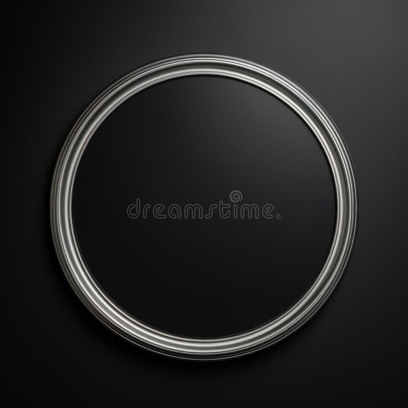 Silver Minimalistic Round Picture Frame. Stock Illustration ...