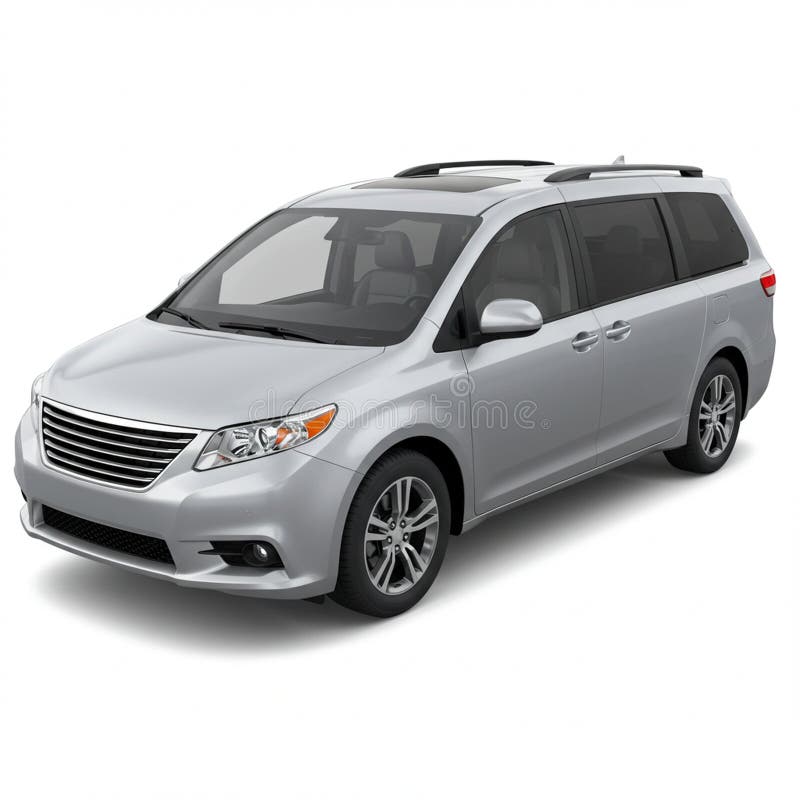 Silver Minivan with a Modern Design Featuring a Broad Front Grille and ...