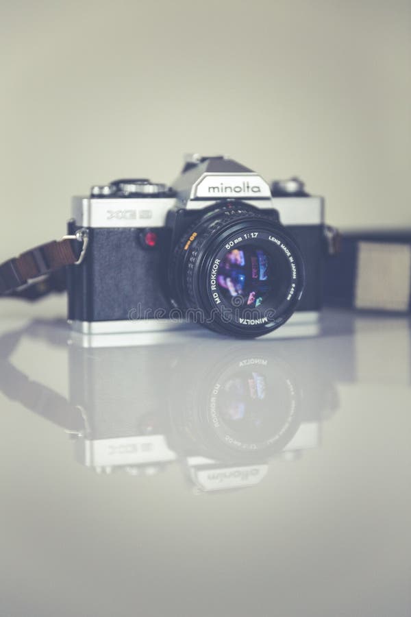 Silver Minolta Dslr Camera stock photo. Image of minolta - 82939222