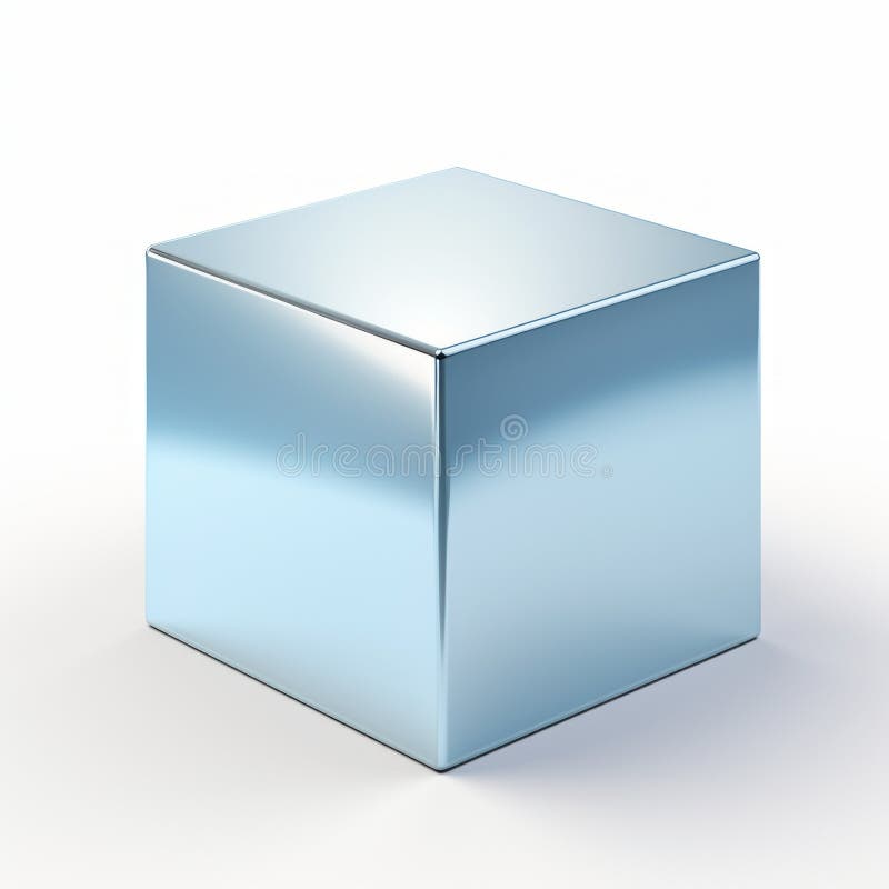 Shiny Silver Cube Isolated on White Background Stock Illustration ...