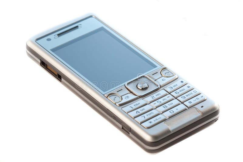 Silver mobile phone stock photo. Image of single, digital - 12712522