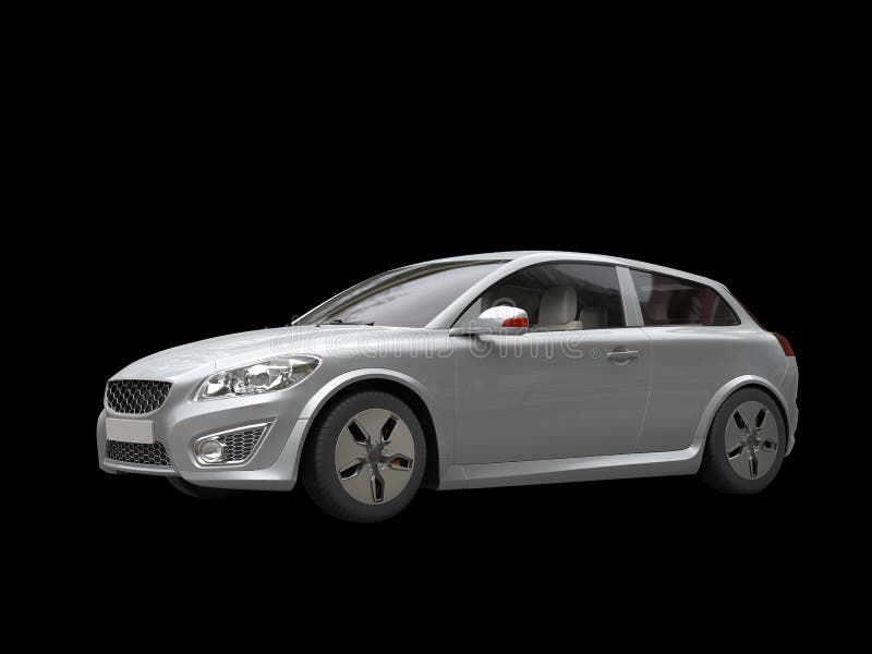 Silver Modern Elegant Family Car - Side View Stock Illustration ...
