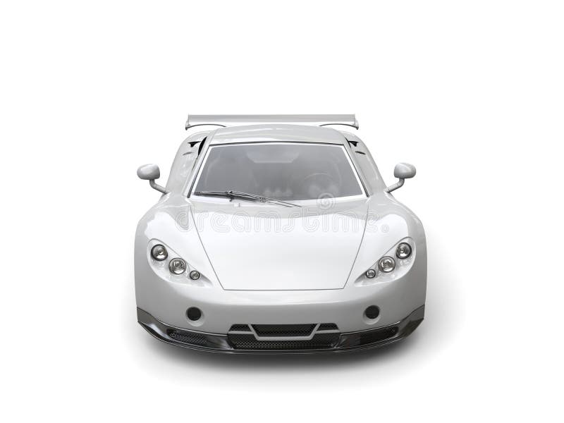 Silver Modern Fast Supercar - Front View. Stock Illustration ...
