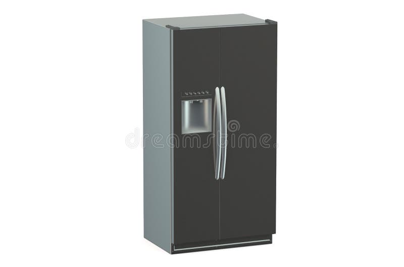 Silver Modern Fridge with Side-by-side Door System Stock Illustration ...