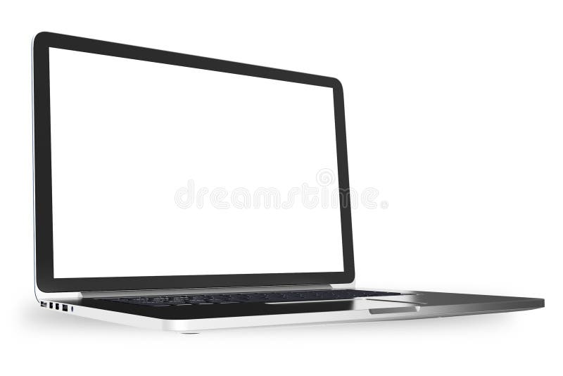 Silver Modern Laptop stock illustration. Illustration of computer ...
