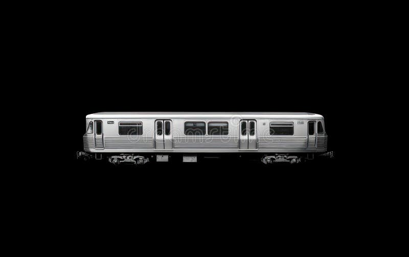 Silver Modern Train on Black Background Stock Illustration ...