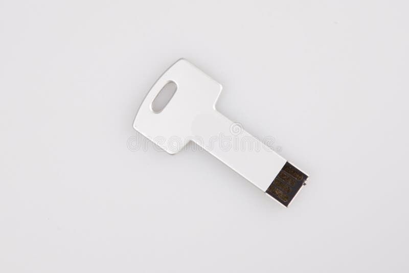 Silver Modern USb Stick Shaped Like a Key Stock Photo - Image of drive ...