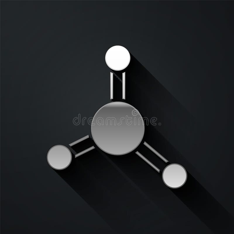 Silver Molecule Icon Isolated on Black Background. Structure of ...