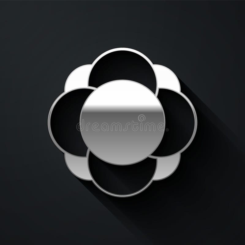 Silver Molecule Icon Isolated on Black Background. Structure of ...