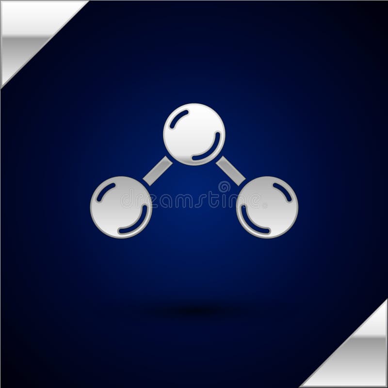 Silver Molecule Icon Isolated on Dark Blue Background. Structure of ...