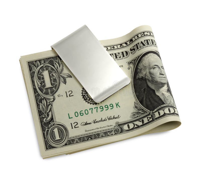 Silver money clip stock image. Image of money, white - 10573031