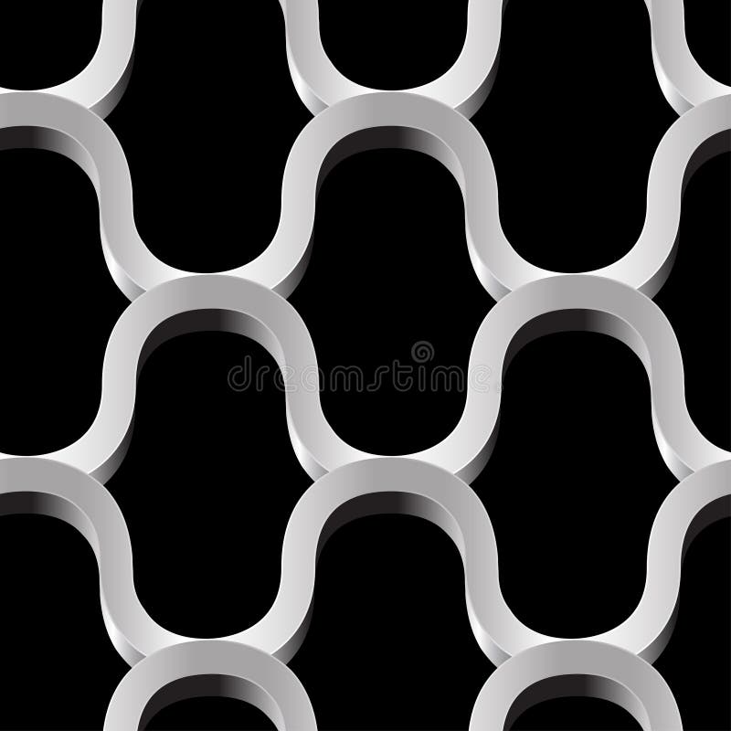 Silver Moroccan Seamless Pattern on Black Stock Vector - Illustration ...