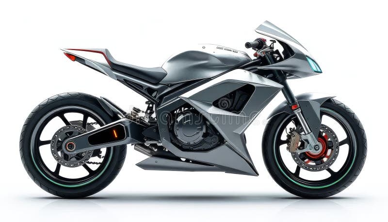 Silver Motorcycle with a Black Seat Stock Photo - Image of black, white ...