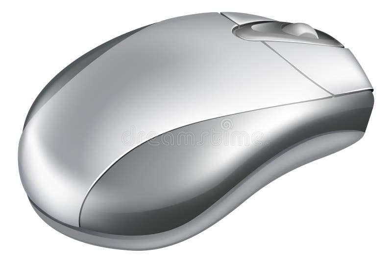 Silver Mouse Illustration stock vector. Illustration of photorealistic ...