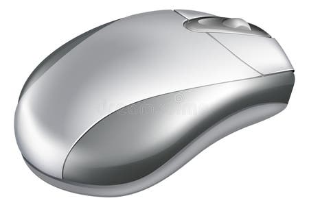 Silver Mouse Illustration stock vector. Illustration of photorealistic ...