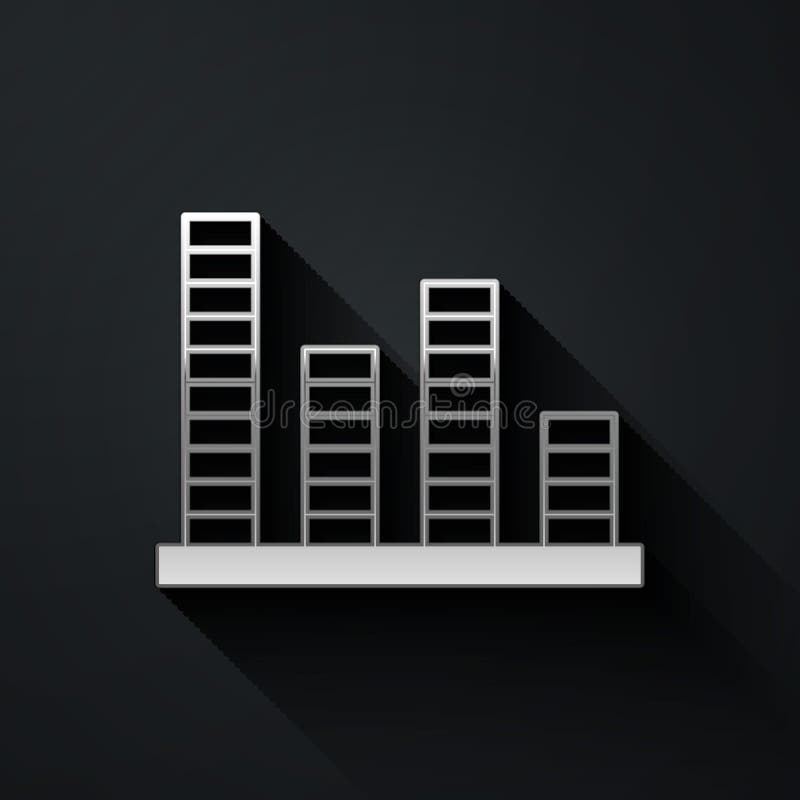 Silver Music Equalizer Icon Isolated on Black Background. Sound Wave ...