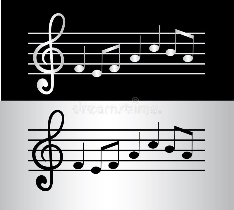 Silver Musical Notes Background Stock Illustrations – 577 Silver ...