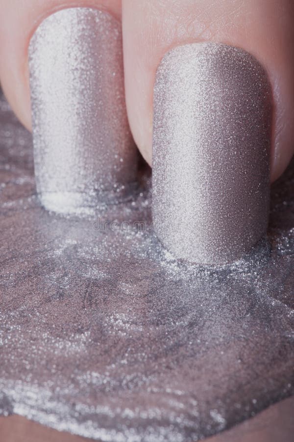 Silver nail polish. stock photo. Image of cosmetic, care - 66460614