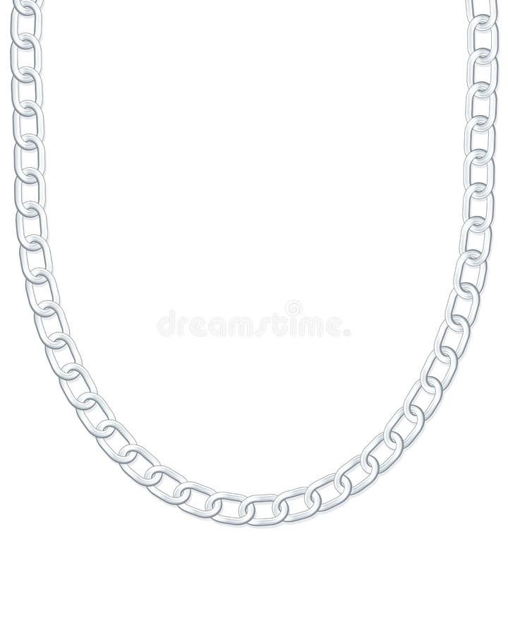 Silver necklace stock vector. Illustration of style, chain - 20832034