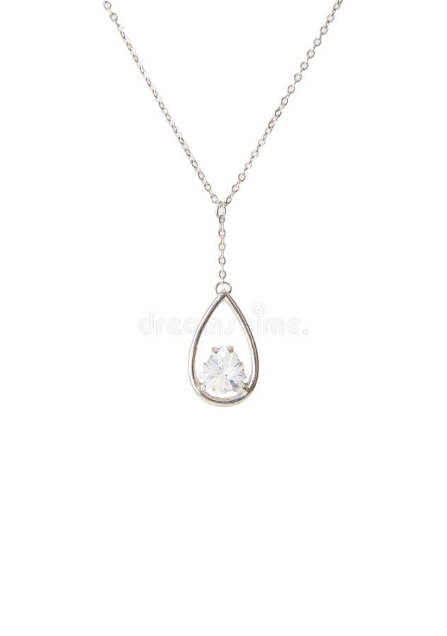 Silver Necklace Isolated on the White Background Stock Image - Image of ...