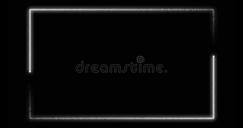 Silver Neon Frame Border Background with Glowing Lines - Video ...