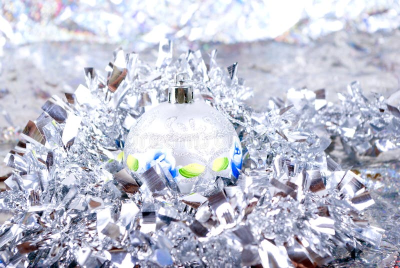 Silver new year balls, stock photo. Image of color, yuletide - 6970976