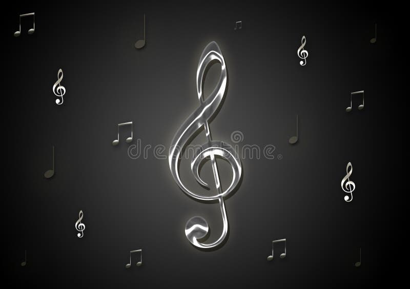 Silver Music Notes Background Stock Vector - Illustration of ...
