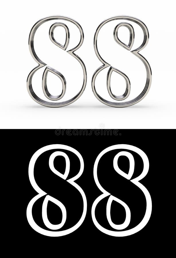 Silver Number Eighty-eight Years Stock Illustration - Illustration of ...