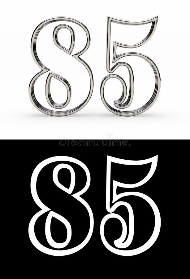 Silver Number Eighty-five Years Stock Illustration - Illustration of ...