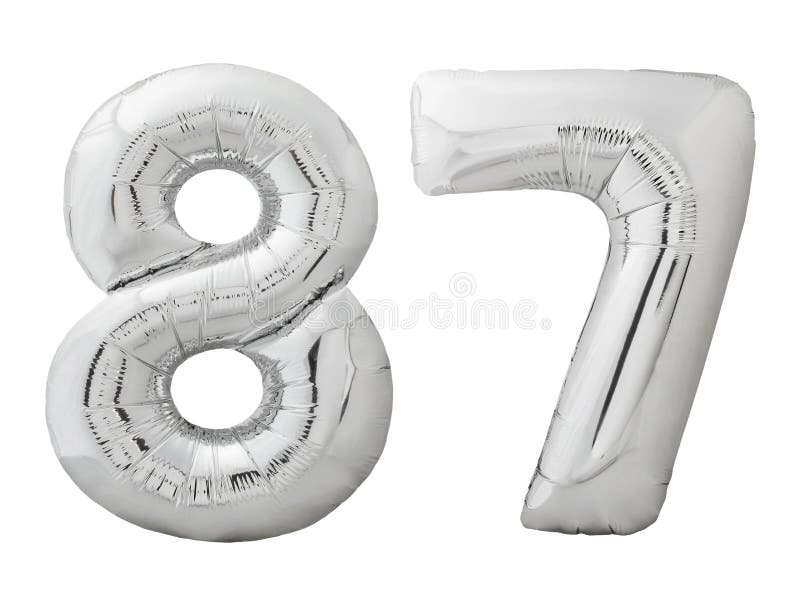 Number 87 Balloon Isolated White Background Stock Photos - Free ...