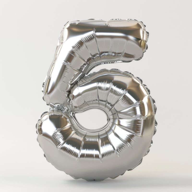 Silver Number Five Balloon for Celebrations on Isolated Background ...