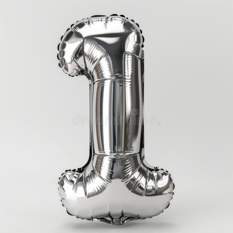 Silver Number One Balloon for Celebrations on Isolated Background ...